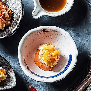 TRESORS Appetizer Plates Snack Bowls 4.1 Inch Porcelain Soy Sauce Dip Bowl Appetizer Plate Japanese Dinnerware Set Sushi Sauce Ketchup Salad Dressing Dish Salad Plates Dinner Plates (Color : C)