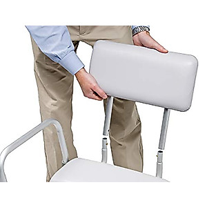 Lumex 3-in-1 Tub Transfer Bench & Shower Chair with Commode - Waterproof Padded Cushions - 7956KD-1