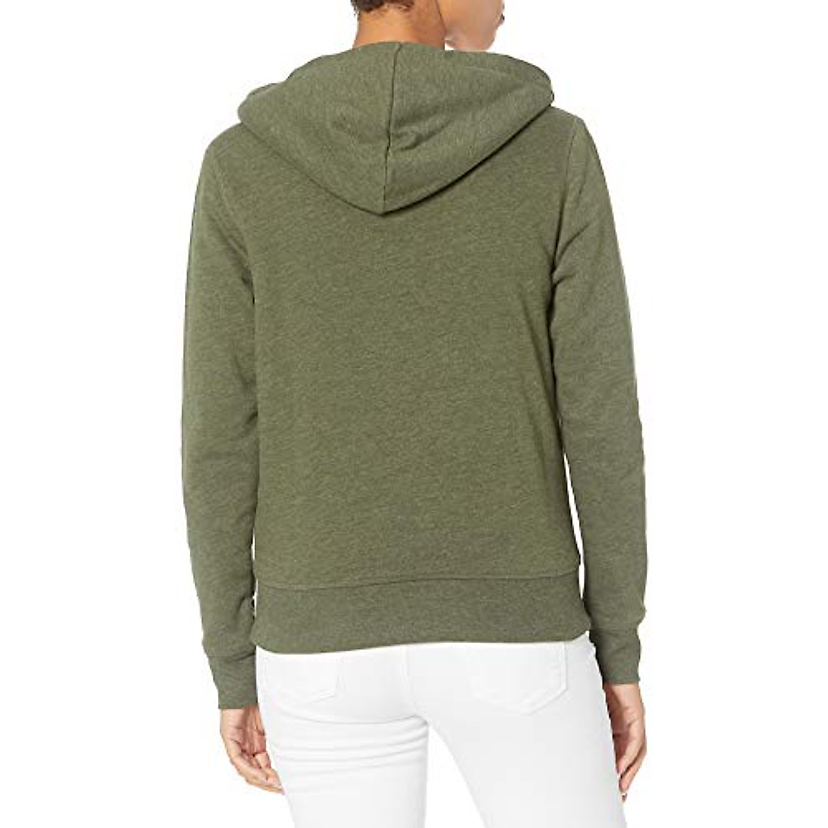 Amazon Essentials Women's Sherpa-Lined Fleece Full-Zip Hooded Jacket (Available in Plus Size), Olive Heather, Large