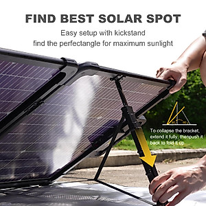 Togo POWER Portable Solar Panel for Power Station - Efficient, Waterproof Solar Cell Charger with Reflective Mat - Foldable & Adjustable 100W Bifacial Solar Panel Bracket for Home & Outdoor Adventure