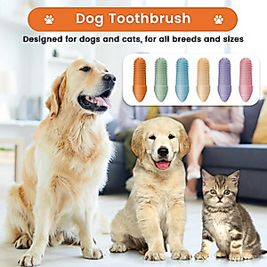 PIUYGNFA Dog Toothbrush, 6 Pack Dog Toothbrush Finger for Cats and Dogs, 360° Cleaning Dog Finger Toothbrush Small Breed with Individual Package, Soft and Durable Finger Toothbrush for Dogs