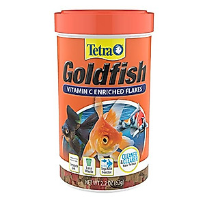 Tetra Goldfish Flakes 2.2 Ounces, Balanced Diet, Clear Water Formula
