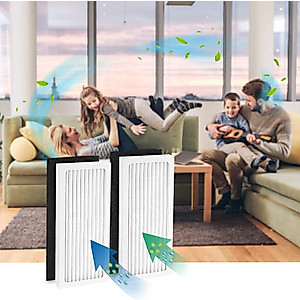 2 Pack 04383 True HEPA Replacement Filter Compatible with Hamilton Beach 04383 Air Purifier 04384 04385 04386A HEPA Filter Replacement, 99% HEPA-Grade filter, Replace Part # 990051000