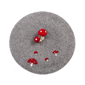 Zasy Mushroom Beret Hat Handmade Wool Felt Cap Costume hat Women Girls Winter Autumn Cosplay (Mush)