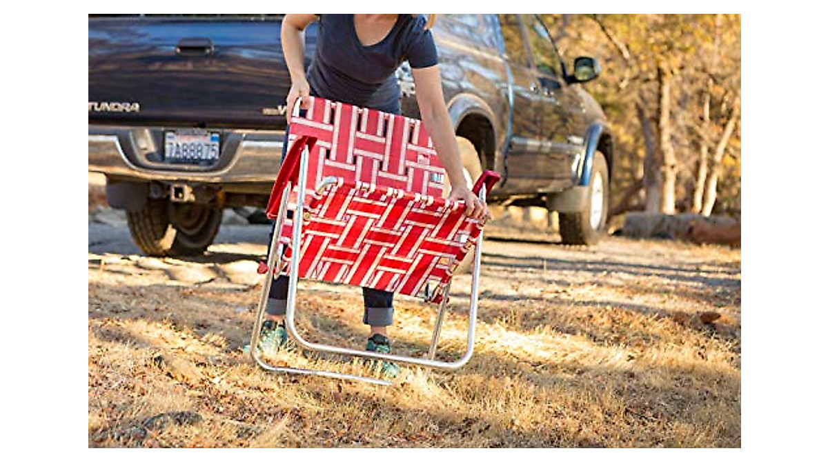 Outdoor Spectator Folding Lawn Chairs - 2-Pack in Red