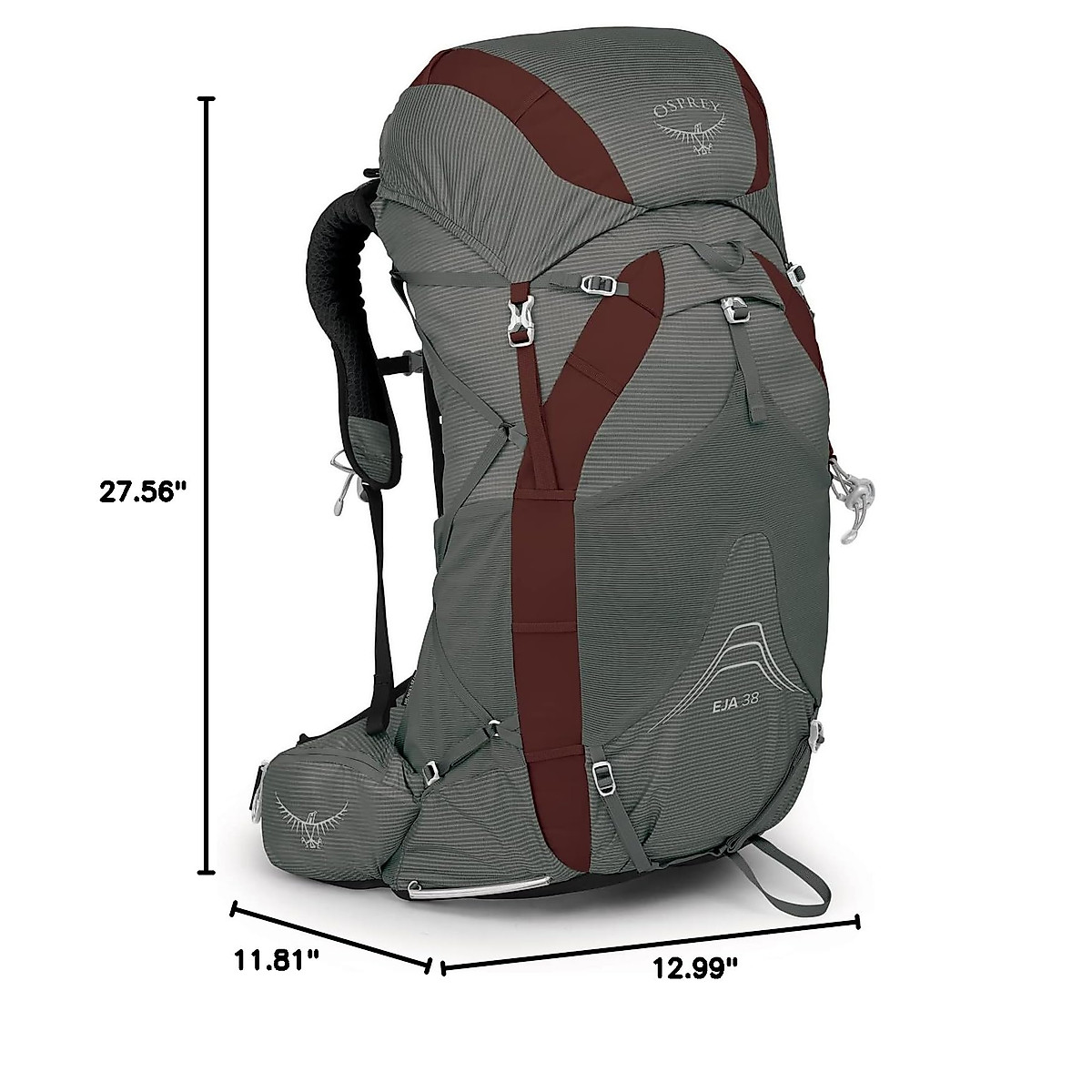 Osprey Eja 38 Women's Ultralight Backpacking Backpack, Cloud Grey, X-Small/Small
