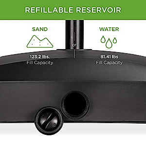 Best Choice Products 123lb Capacity Fillable Mobile Umbrella Base Heavy Duty Market Stand for Patio, Deck, Poolside w/ 4 Wheels, 2 Locks, 2 Knobs, Wind-Resistant Design - Black