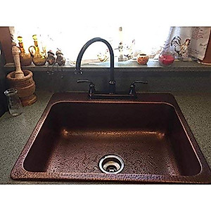 Sinkology SK102-25AC Sinkology Rosa Drop 25" 3-Hole Kitchen Sink, Antique Copper