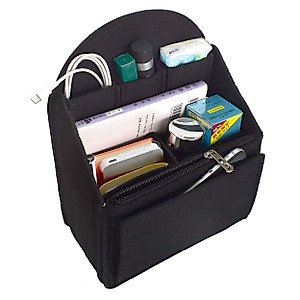 VANCORE Felt Backpack Insert Organizer for Rucksack Handbag Travel Shoulder Bag (Black,Large)