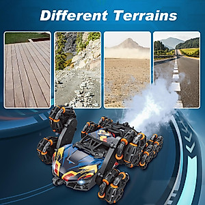 NEXBOX Cool 8 Wheels Hand Controlled rc Stunt Car Toys, Gesture Sensing Remote Control Cars for Boys Age 6 7 8-12 13 14 Year Old, Birthday Gifts Ideas for Kids