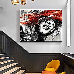 Paint by Numbers Kit for Adults Kids Beginner, Paint by Number Kits on Canvas Painting Art Craft for Home Decoration, Black Dream Girl 16x20inch