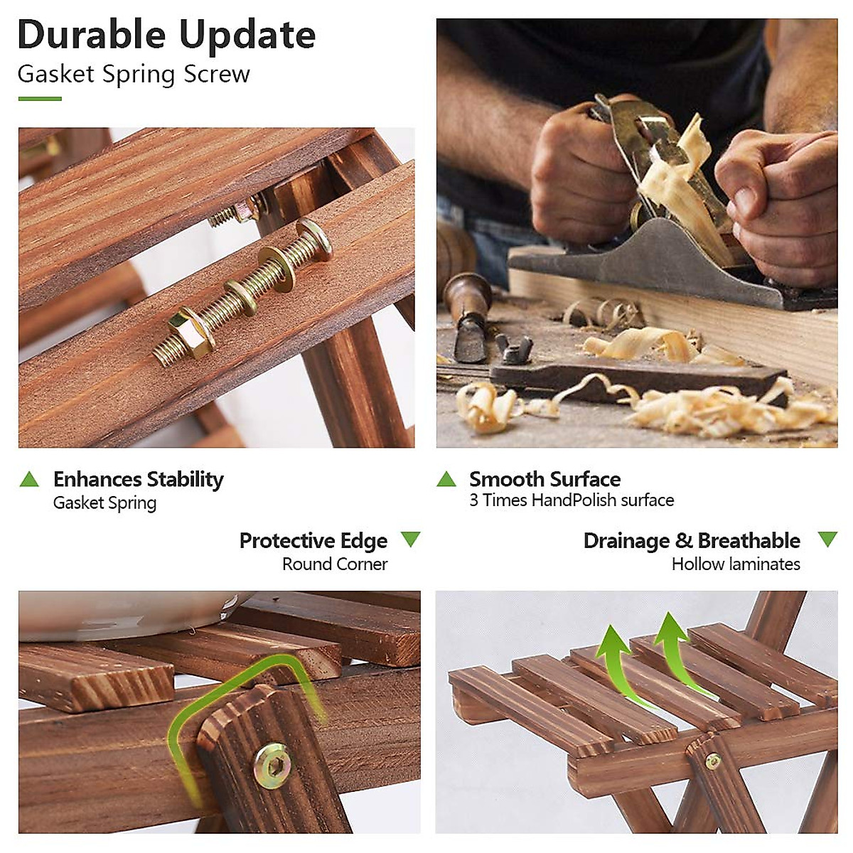 COOGOU Wood Plant Stand Indoor, 6 Tiered Plant Shelf for Multiple Plants RackTriangle , A Shape Corner Flower Pot Holder for Windowsill Patio Balcony Garden Living Room (Retro,Wooden)