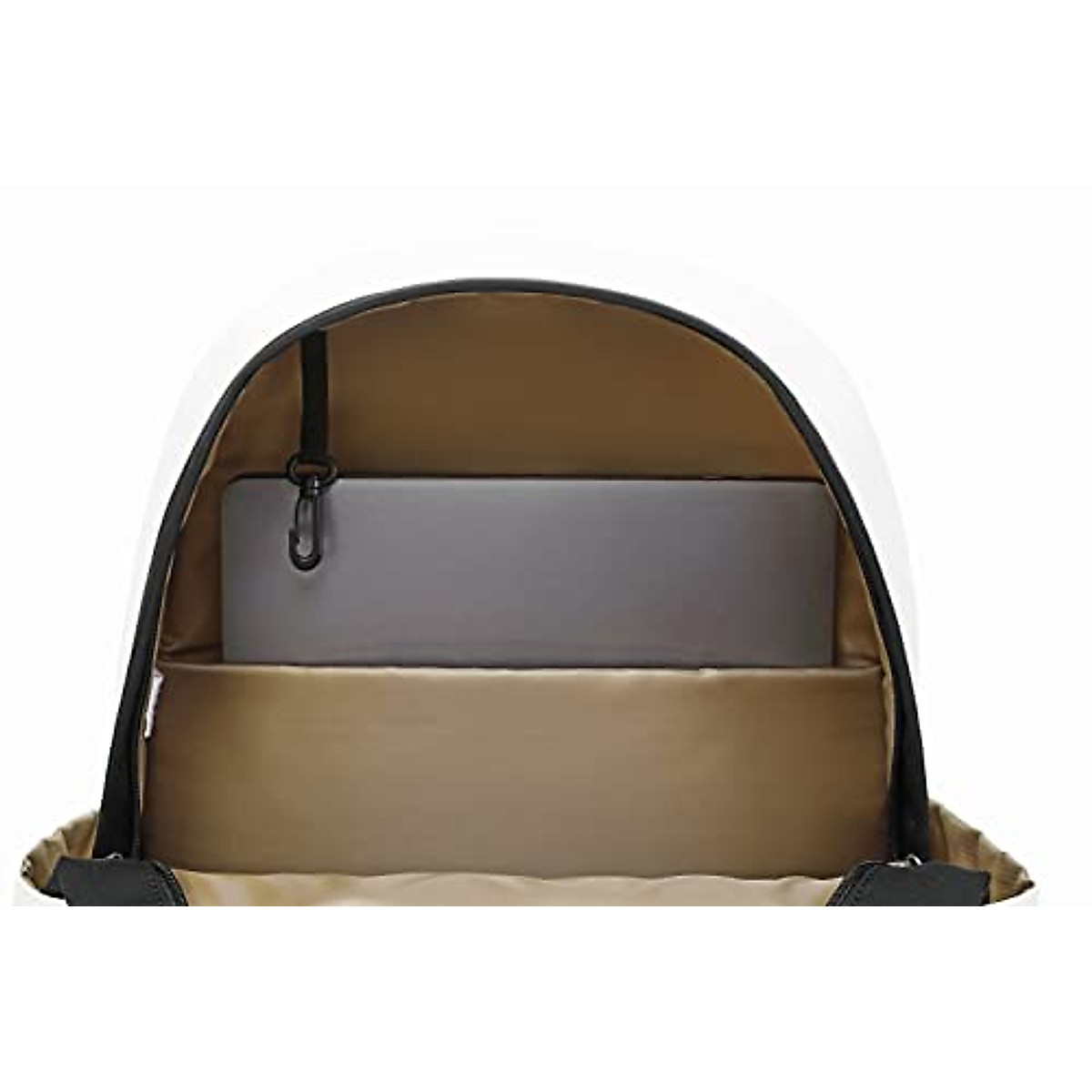 Teecho Backpack Purse for Women Student School Bag Cute Laptop Backpack for Youngsters White with Black