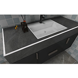 KLYWUN 39-inch Shower Threshold Water Dam, Keep Water In Shower or Countertop Dry, Apply Toapply To Countertop, Shower, Bathroom, Bathtub Self Adhesive Caulk Seal Strip Edge （White）