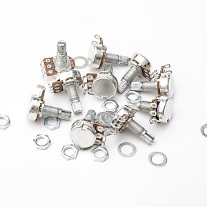 JIUWU A100k OHM Audio Pots Split Shaft Taper Guitar Potentiometer Replace for Electric Guitar Pack of 10