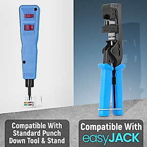 Everest Media Solutions Bundle – 2 Items: easyJACK - Speed Termination Tool + 50 Pack of RJ45 CAT6 UTP Keystone Jacks - White