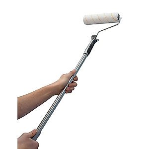 ROLLINGDOG Paint Roller Kit with Extension Pole - 9 Inch Paint Roller with Tray, 4Inch Mini Rollers,Stainless Steel Extension Pole (3ft)