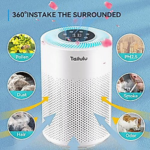 Air Purifier for Bedroom, H13 True HEPA Air Purifier for Home Large Room Up to 1722ft², with Night Light, 4 Timer, Light, Child Lock for Allergies Pets Dust Smoke Pollen Dander Hair Smell and Dog Odor