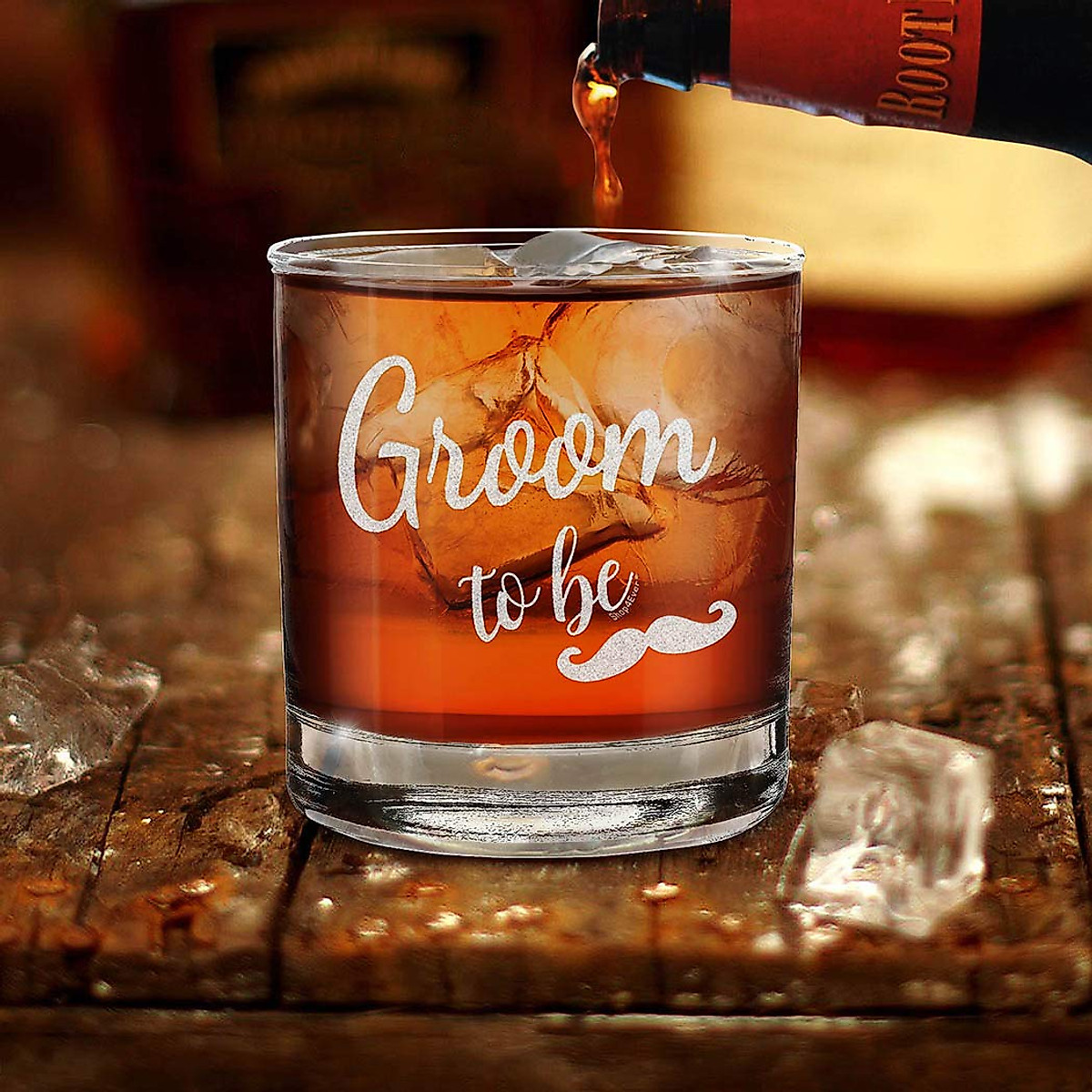 shop4ever® Groom To Be Engraved Whiskey Glass