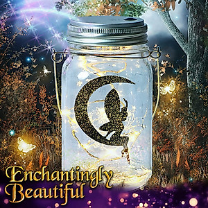 FUNZBO Fairy Lantern Jar Craft Kit - Arts and Crafts for Girls with Fairy and Unicorn Silhouettes, Kids Night Light for Room Decorations, Kids Art Projects, Craft Kits for Kids Ages 4-8