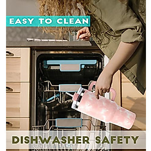 40 oz Tumbler with Handle and Straw Lid,Stainless Steel Travel Mug Water Bottle Cup,Reusable Insulated Vacuum splashproof Cup,for Car,Home,Office,Gifts