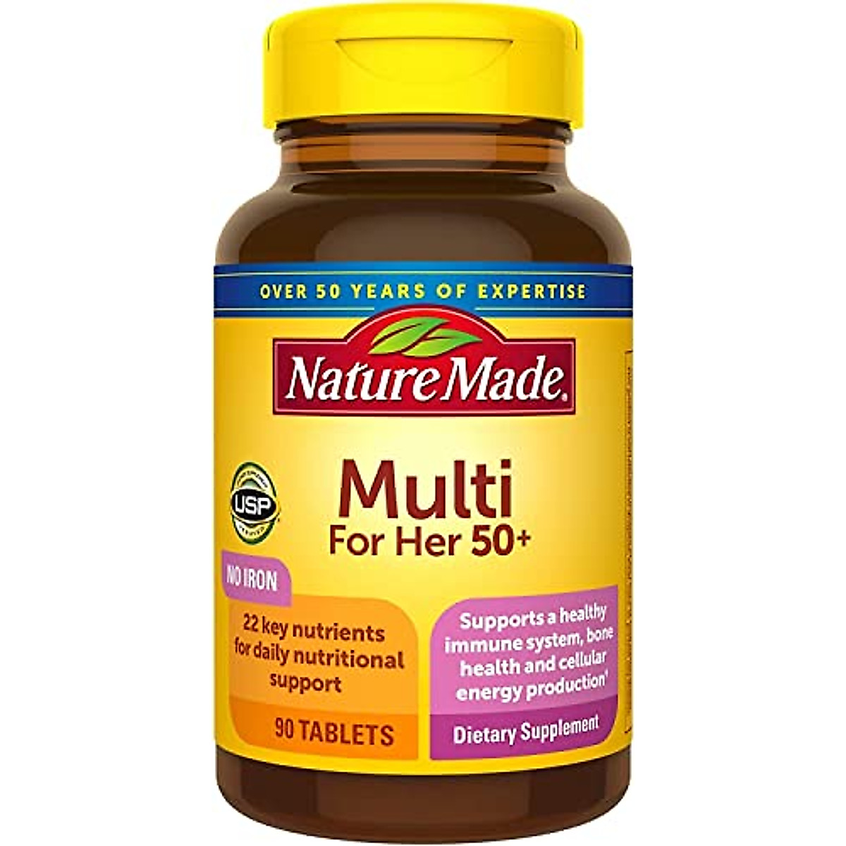Nature Made Multi for Her 50+ Vitamin/Mineral Tablets 90 ea (Pack of 4)