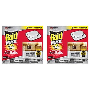 Raid Max Double Control Ant Baits, 8 CT 0.28 Ounce (Pack of 2)