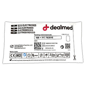 Dealmed Resting ECG Electrodes - Single Use Pads with Self Adhesive Stickers for Electrocardiogram & EKG Heart Monitoring Machines for Hospital, EMS & Medical Screening (1,000 Count)