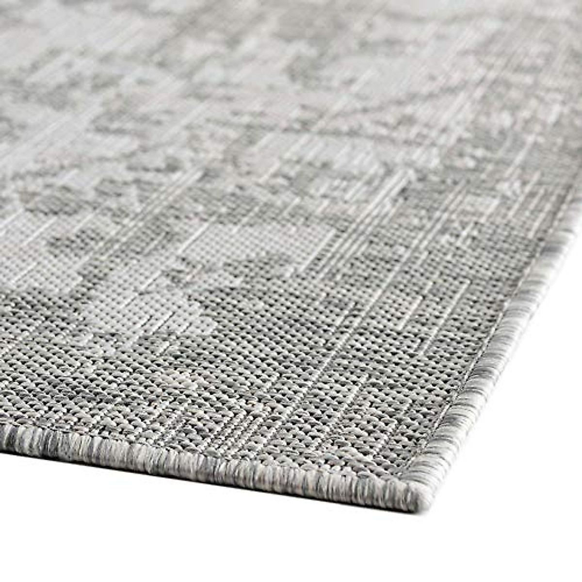 Unique Loom Jill Zarin Outdoor Collection Medallion Area Rug (9' 0 x 12' 0 Rectangular, Gray)
