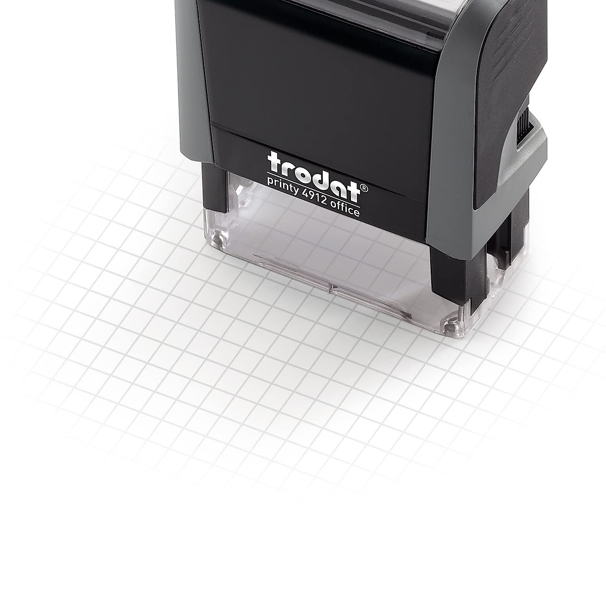 Trodat Stamp 4912 Office Printy with English Text ENTERED – Self Inking, Red and Blue Ink, Impression Size 3/4" x 1-7/8"