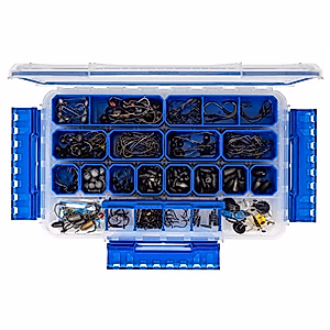 Flambeau Outdoors Terminal Slim Waterproof Ultimate Tuff Tainer | Tackle Storage, 14 Removable Modular Zerust Anti-Corrosion Cups, Micro Terminal Tackle Storage Locker, 14" x 8.9" x 1.7"