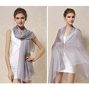 K-Elewon Solid Color Silk Feeling Scarf Fashion Scarves Wrap Long Lightweight Shawls for Women H01-02