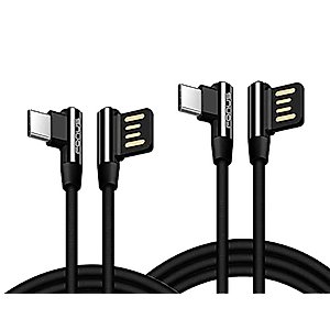 Angle Cord for Gaming 6ft and 10ft Long USB-C Cable Compatible with Amazon Kindle Paperwhite 6.8 (2021 Release)/ Fire 7 (2022 Release) - Fast Charge Type-C Power Wire 90 Degree L-Shaped J2R