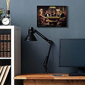 Stupell Industries Poker Game Night Vintage Hollywood Movie Star Classic Illustration, Design by Artist Jadei Graphics Wall Art, 16 x 1.5 x 20, Black Framed