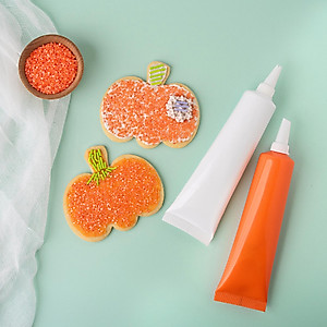 Sweets Indeed - Halloween Frosting Set - 3 Pack - 3.5 ounce tubes - Black Orange White - 4 nozzles included - Holiday Frosting - Cookie Decorating Kit - 10.58 oz