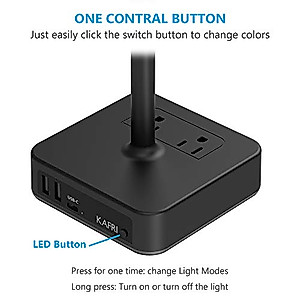 KAFRI RGB Headphone Stand with USB A&C Charger Desk Gaming Headset Holder Hanger Rack with 3 USB Charging Port and 2 Outlet - Suitable for Gamer Desktop Table Game Earphone Accessories Boyfriend Gifts