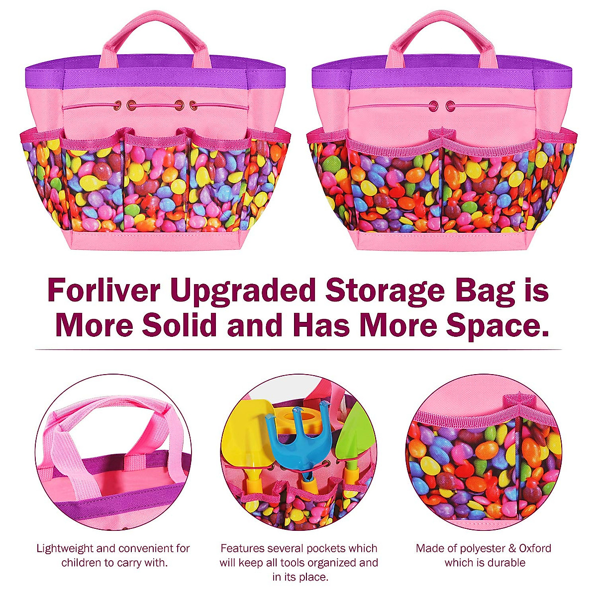 Gardening Tools Toy Set for Girls Boys with Beatiful Storage Bag, Watering Can, Gardening Gloves, Shovels, rake, Apron, Sun Hat kit for Children Kids Outdoor Play and Dress up Clothes Role Play