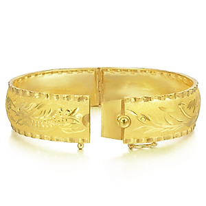 CHOW SANG SANG 999.9 24K Solid Gold Price-by-Weight 18.34g Dragon and Phoenix Bangle for Women and Wedding Occasion 84936K | 7 (Wrist Size:14.5-15.5 CM)