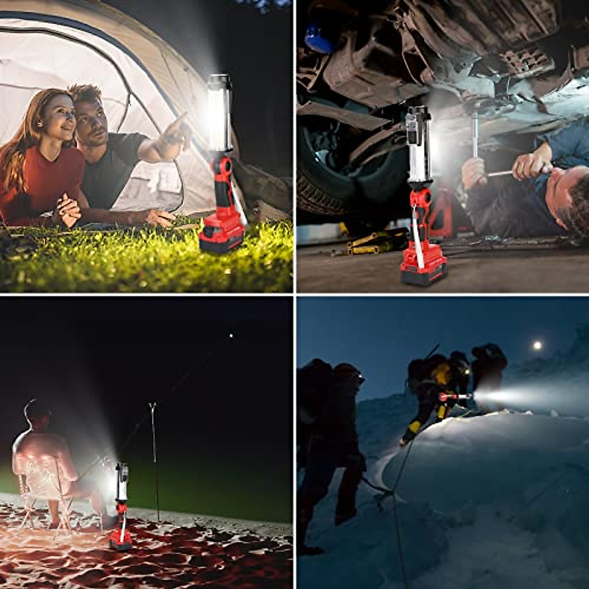 Taingwei 2000LM LED Work Light for Craftsman V20 Battery, 25W Flashlight for Camping, Car Repairing, Emergency and Job Site Lighting