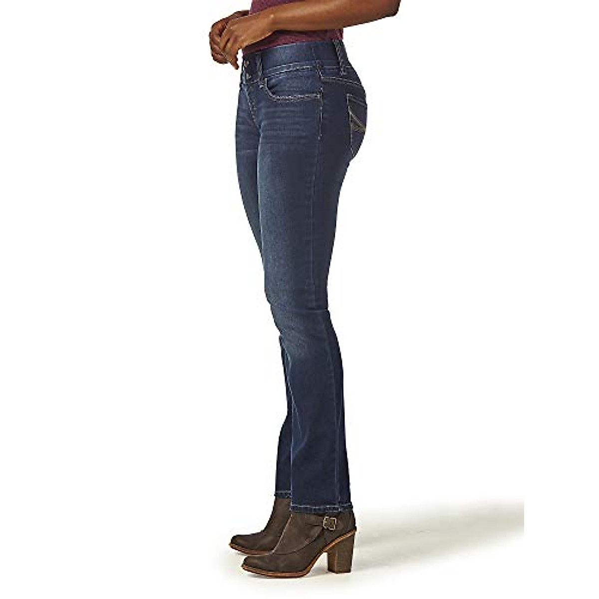 Riders by Lee Indigo Women's Pull-On Waist Smoother Straight-Leg Jean,Polar Drift,10