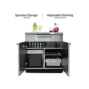 NewAge Products Inc. Outdoor Kitchen Classic 64" W x 24" D 3 Piece Set, Stainless Steel, 65067