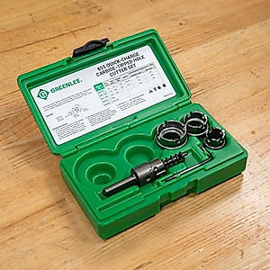 Greenlee 655 4-Piece Quick Change Carbide-Tipped Hole Cutter Set, 7/8" - 1-3/8"