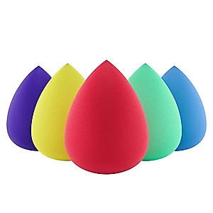 Zenda Naturals Makeup Sponge - Set of 5 Beauty Blender Sponges, Applicator for Face Powder, Foundation, Liquid Cosmetics, Cream, Primer - Egg-Shape Blending Wedges for Flawless Techniques