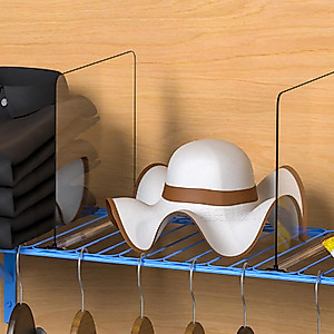 Cq acrylic Closet Shelf Organizer for Wire Shelves -8 Pack -Easy Clip-No Tool- Clear Acrylic Shelf Dividers for Closet Organization for Bedroom/Kitchen/Office/Pantry 8.5" Tall Shelf Separator