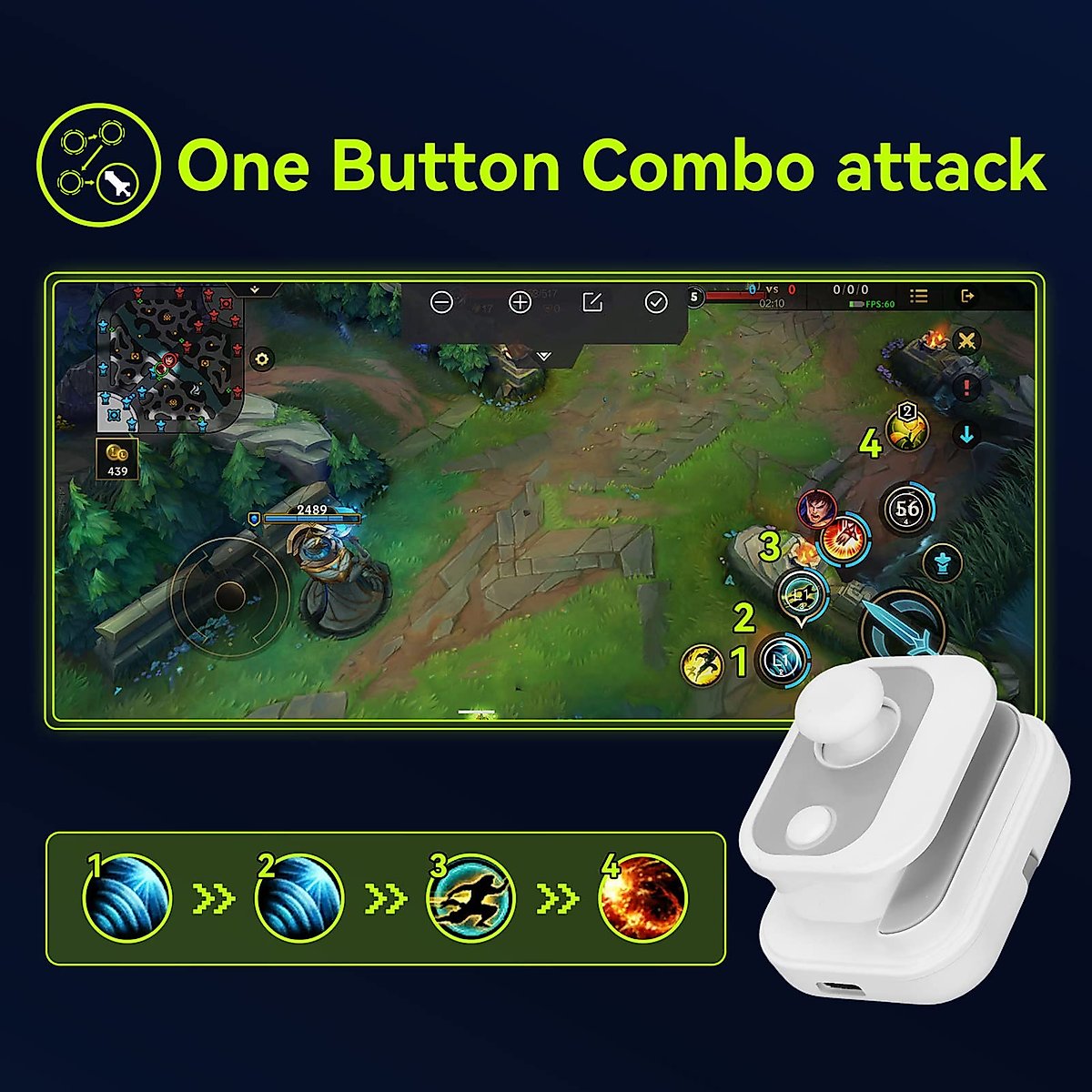 Mobile Game Controller Joystick for Android IOS Phone Tablets, Universal Mini Gaming Gamepad for PUBG, Touch Screen Joypad Control, Comfortable and Portable (White)