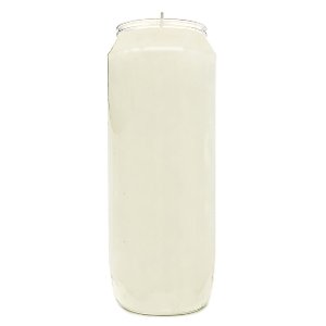 Hyoola 9 Day White Prayer Candles, 1 Pack - 7" Tall Pillar Candles for Religious, Memorial, Party Decor, Vigil and Emergency Use - Vegetable Oil Wax in Plastic Jar Container, unscented