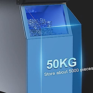 KEINXOW Commercial Ice Maker 551Lb/24H, Air Cooled Industrial Ice Machine with 110Lb Large Storage Bin, Self-Cleaning,12H Timing,156 Clear Ice Cube Stainless Steel Ice Maker for Bar/Cafe/Restaurant/Bu