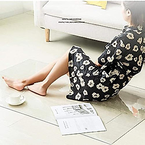 Clear PVC Desk Chair Mat,Transparent Floor Mats,Transparent PVC Floor Protection Pad,Table Cloth Protector,Non Slip,Wood/Tile Protection Mat for Office & Home,1.5mm Thick,140cm/160cm Wide,100-300cm l
