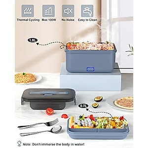 Electric Lunch Box Food Heater, New 100W Portable Food Warmer, Heated Lunch Box for Adults Car/Home with 1.8L Removable Stainless Steel Container, Christmas White Elephant Gifts, 12V/24V/110V/220V