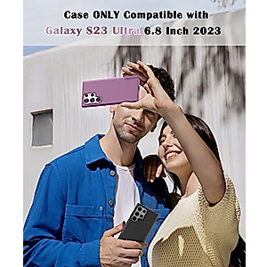 BANLEA for Samsung Galaxy S23 Ultra Case with Camera Lens Protector, Liquid Silicone Protective Shockproof Hard Phone Case, [Anti-Scratch] Soft Microfiber Lining for 5G 6.8 Inch 2023 - Purple